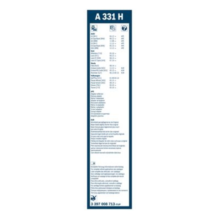 1 ruitenwisser Bosch AeroTwin A331H : Auto5.be